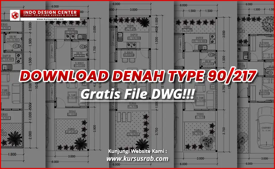 Download Denah Rumah Type 90 Kode 12 - Kursus Desain Arsitektur | Indo ...